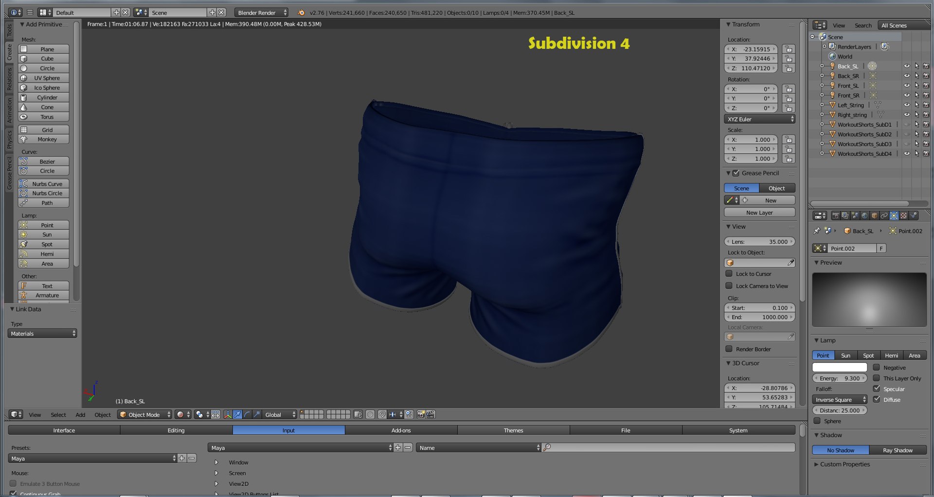 Workout Shorts Blender Blend