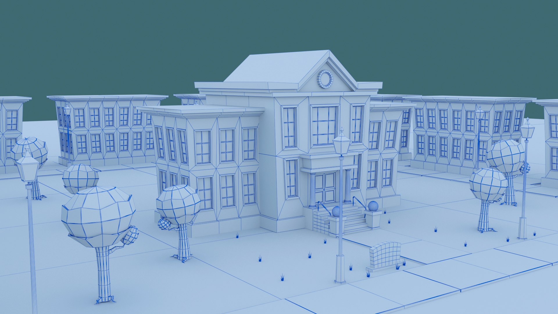 Cartoon Street Park Museum Enviroment 3D - TurboSquid 1860034