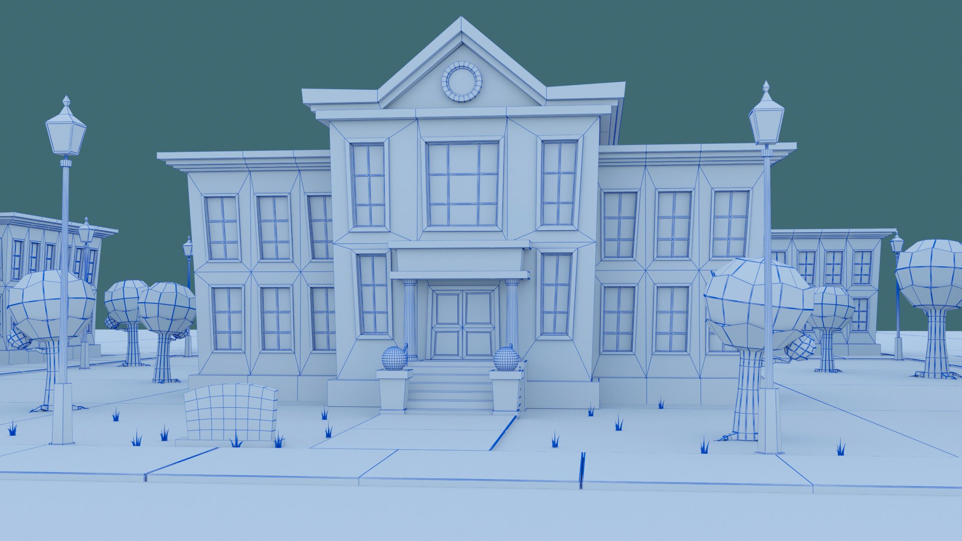 Cartoon Street Park Museum Enviroment 3D - TurboSquid 1860034