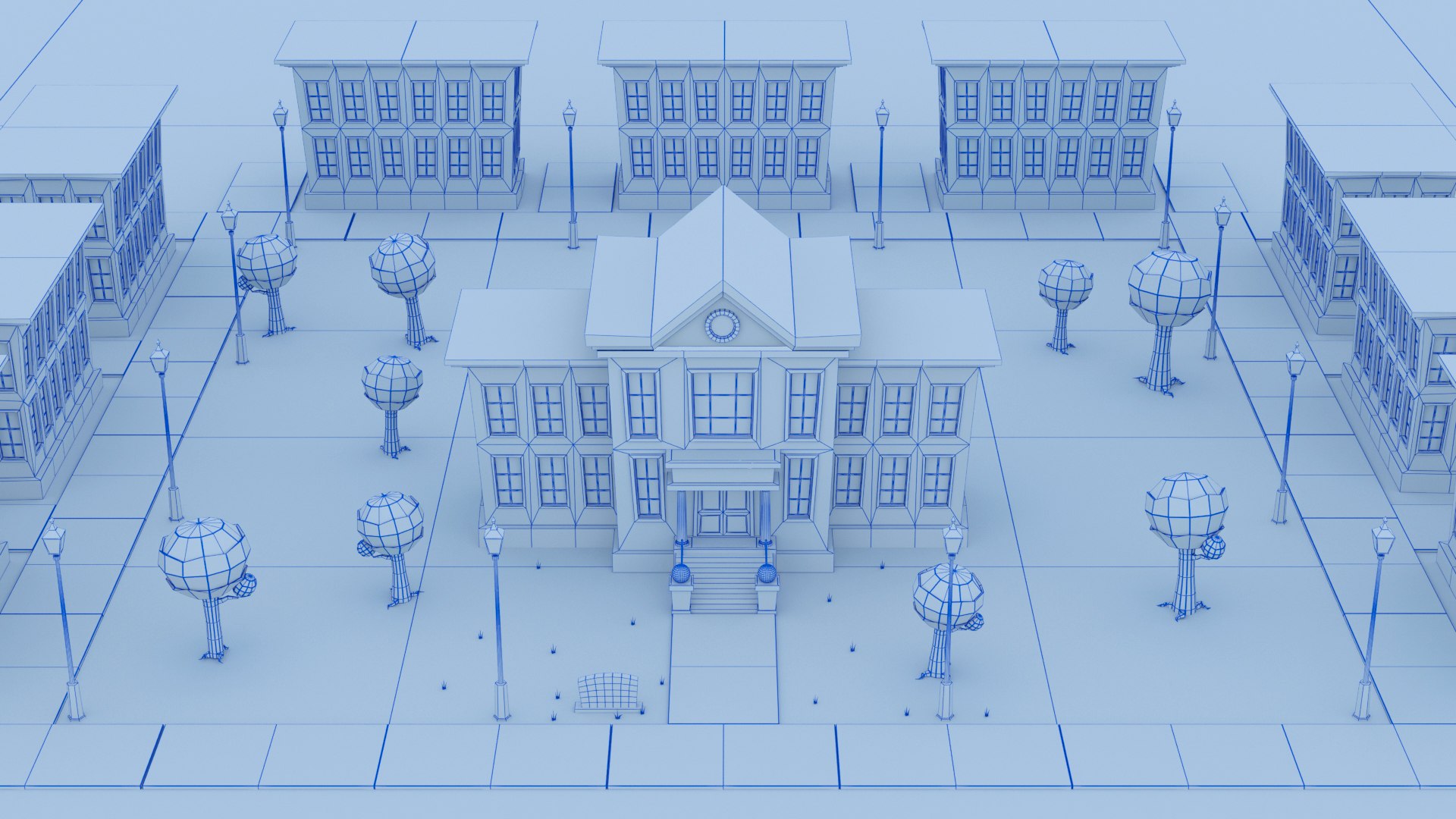 Cartoon Street Park Museum Enviroment 3D - TurboSquid 1860034