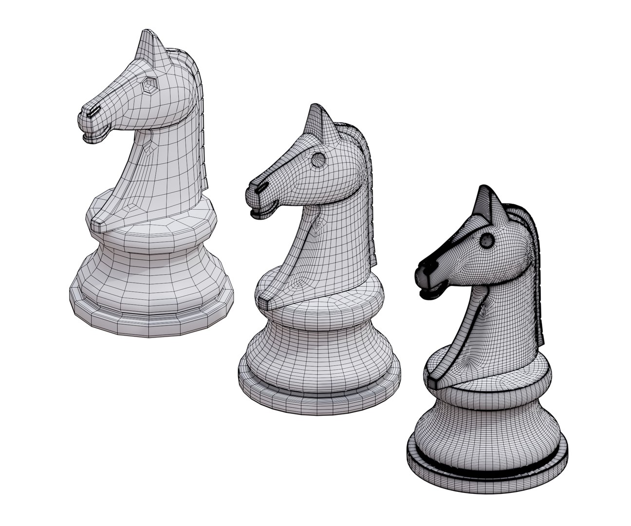 Chess Knight 4 Colors 3D Model - TurboSquid 2005281