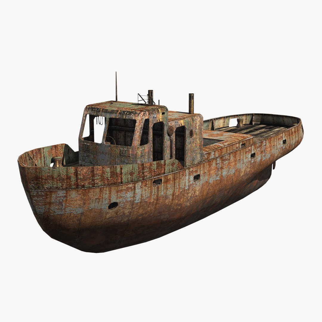 3d Set Rusty Boats