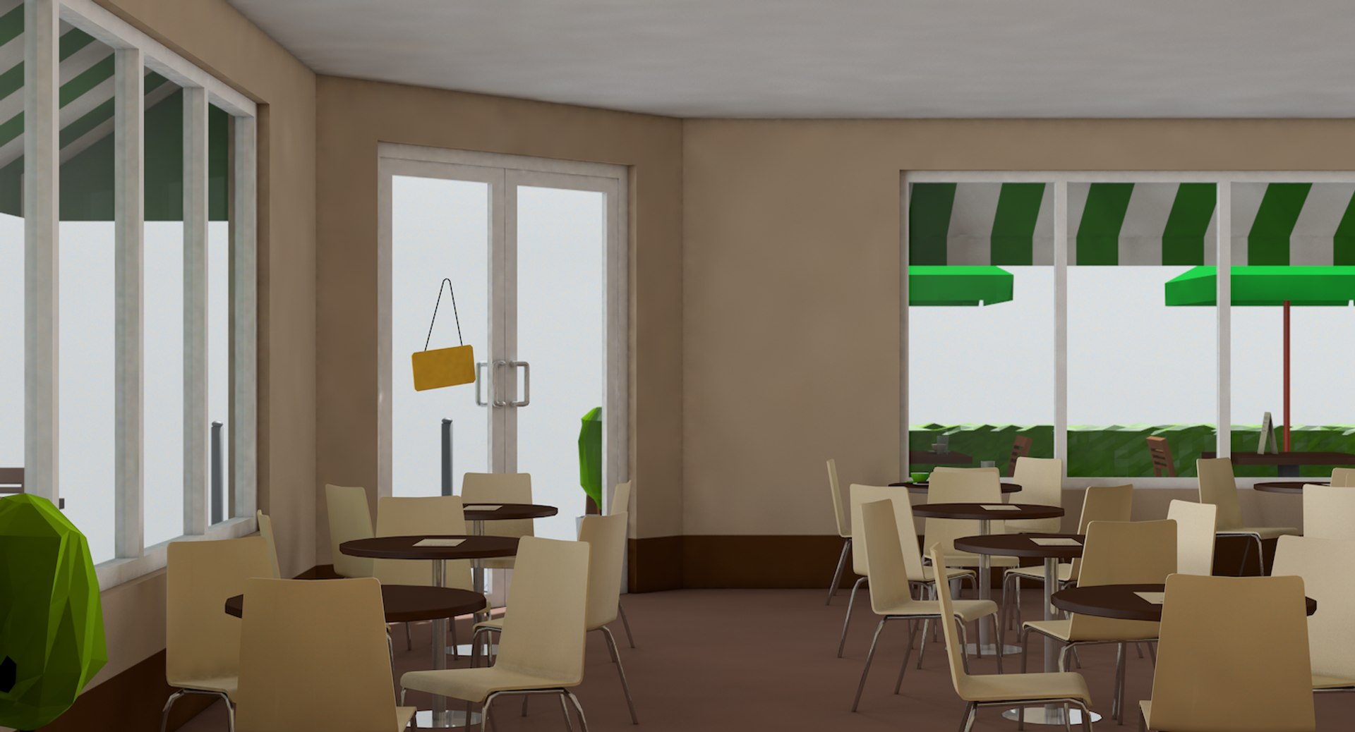 3D corner coffee shop model - TurboSquid 1224754