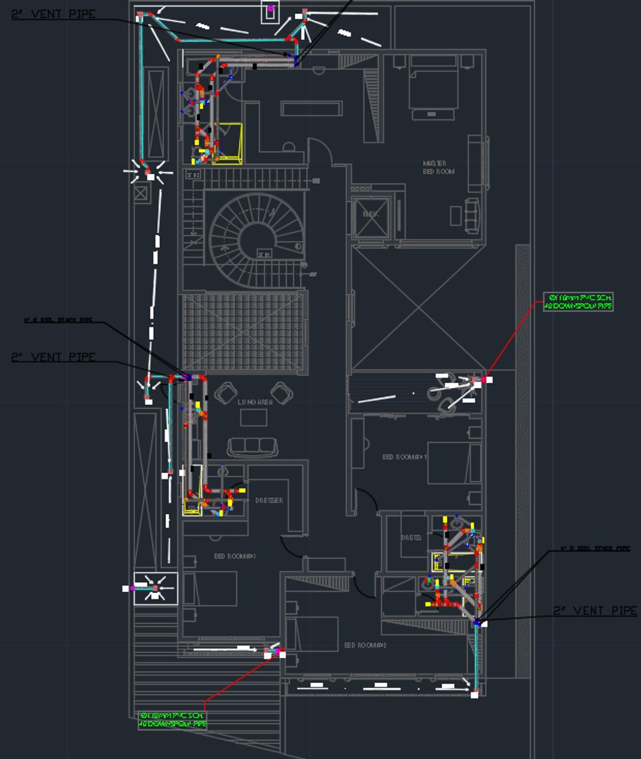 Plumbing System Layout 3D Model - TurboSquid 2247178