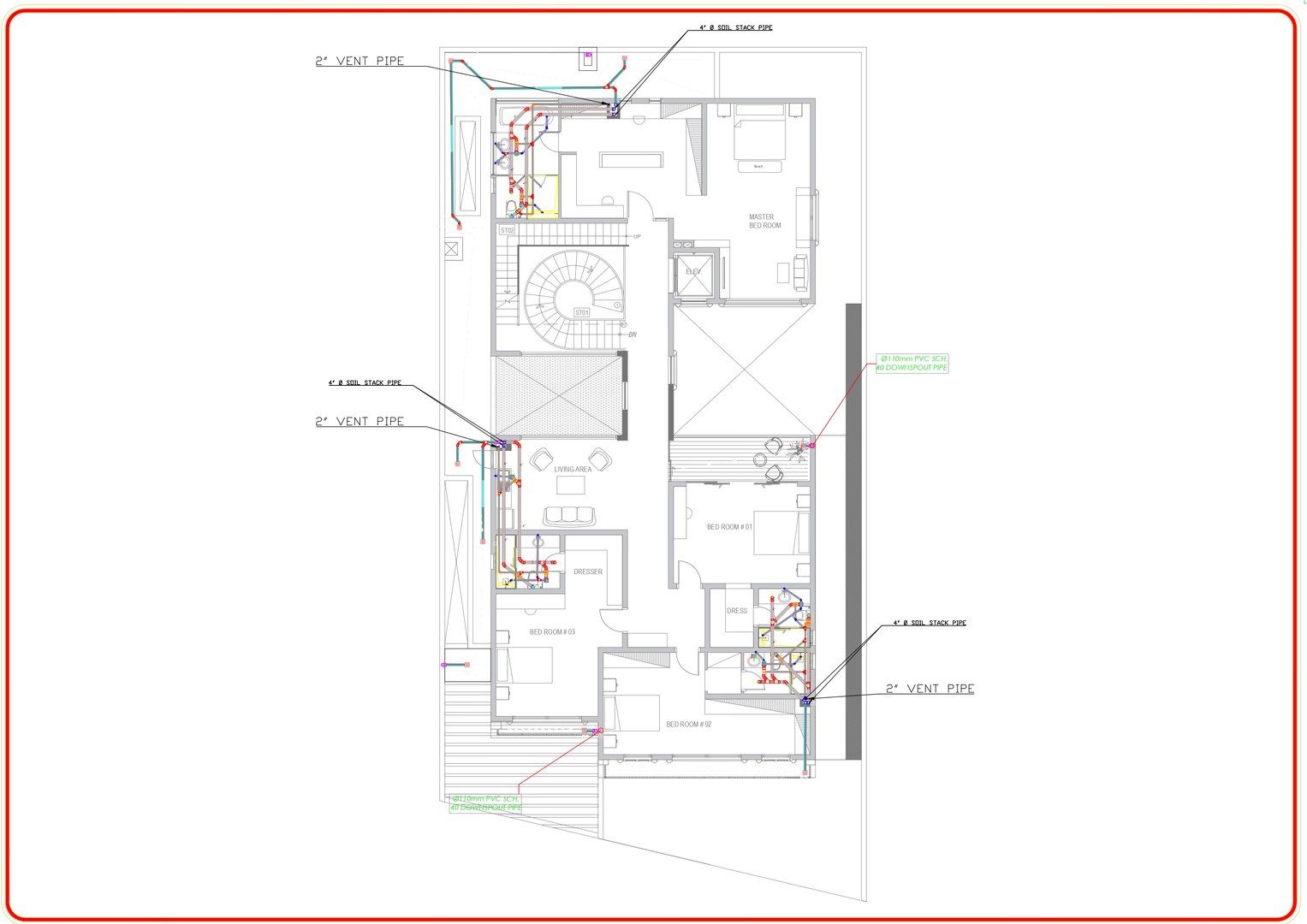 Plumbing System Layout 3D Model - TurboSquid 2247178