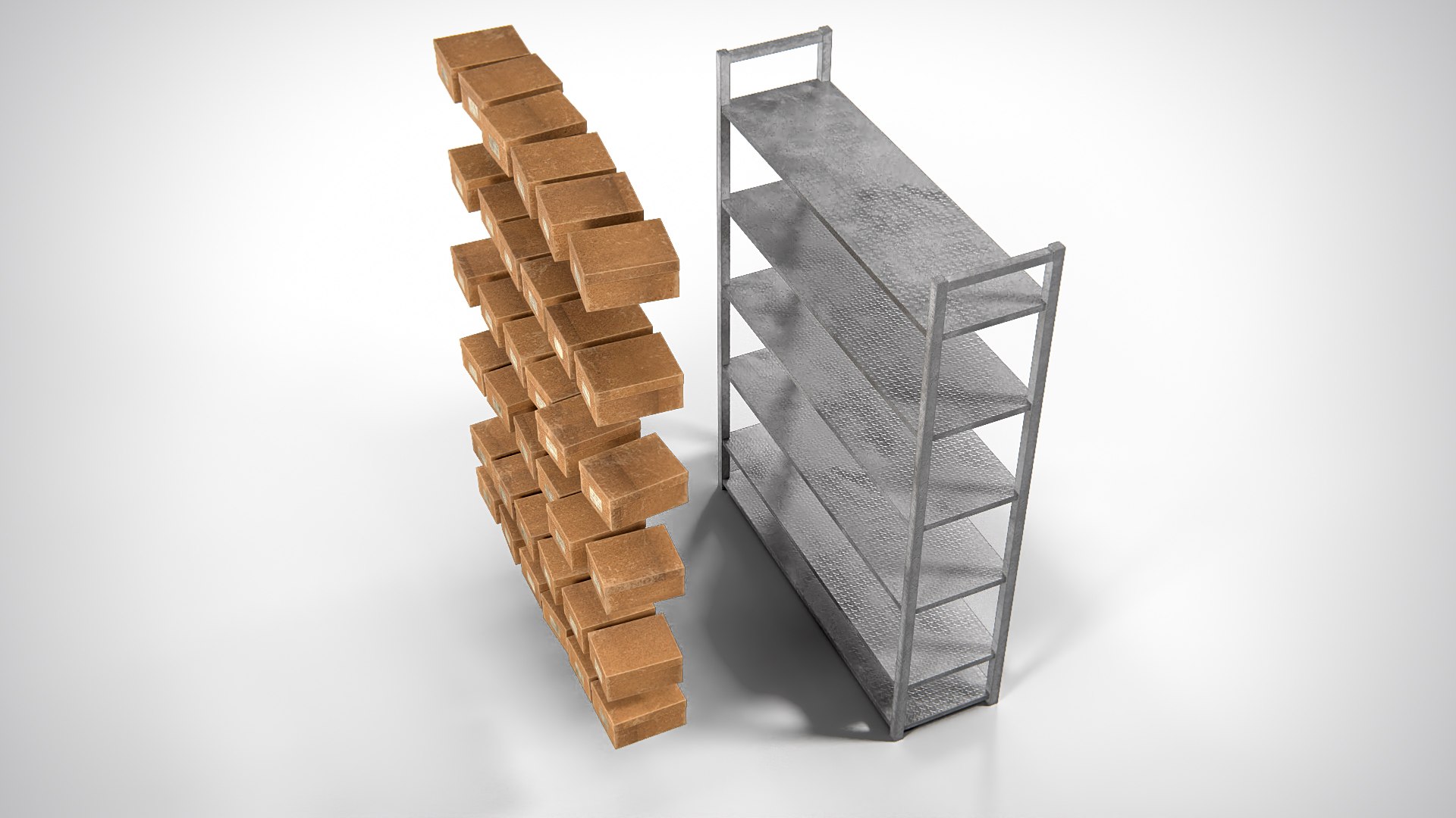 rack shelving metal 3d model