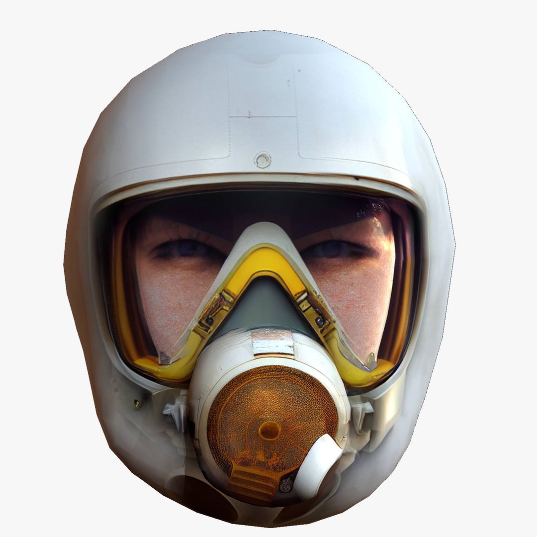 Gas mask helmet scifi Low-poly character art game space Low-poly 3D ...