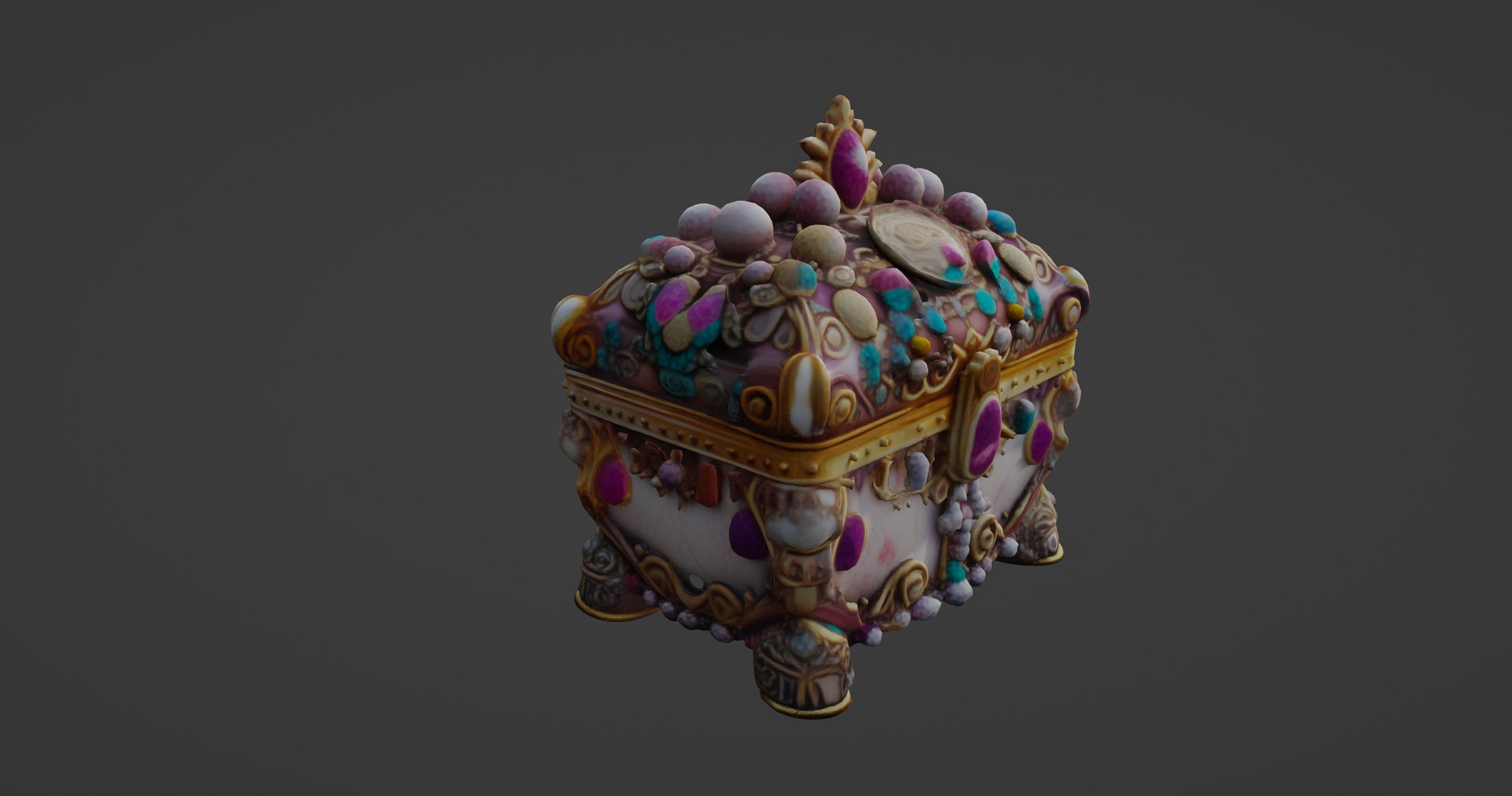 Ornate Fantasy Treasure Chest Model - TurboSquid 2343891