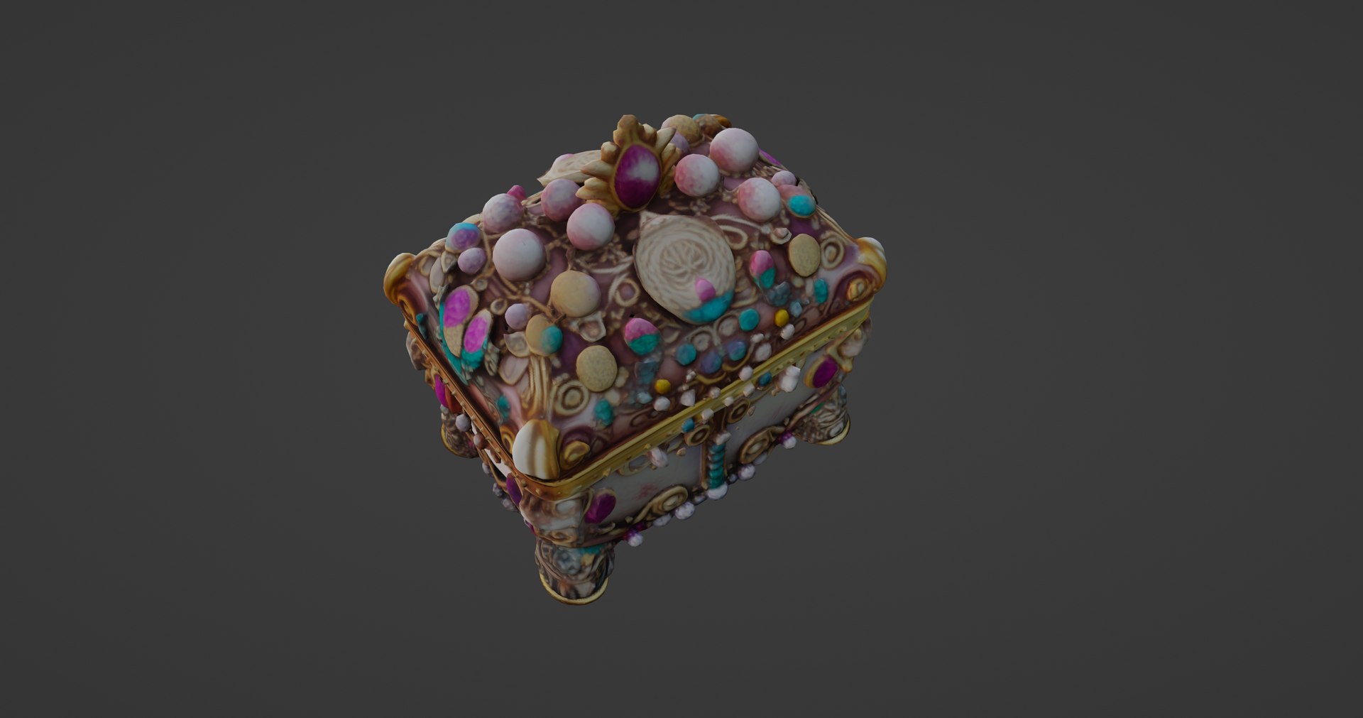 Ornate Fantasy Treasure Chest Model - TurboSquid 2343891