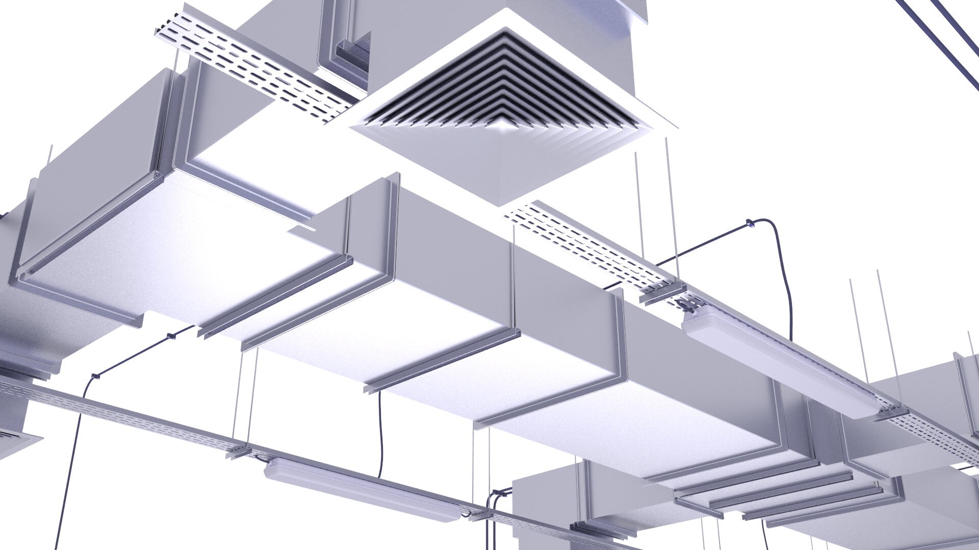 Ceiling Industrial Ventilation Ducting 8 Model - TurboSquid 2098181