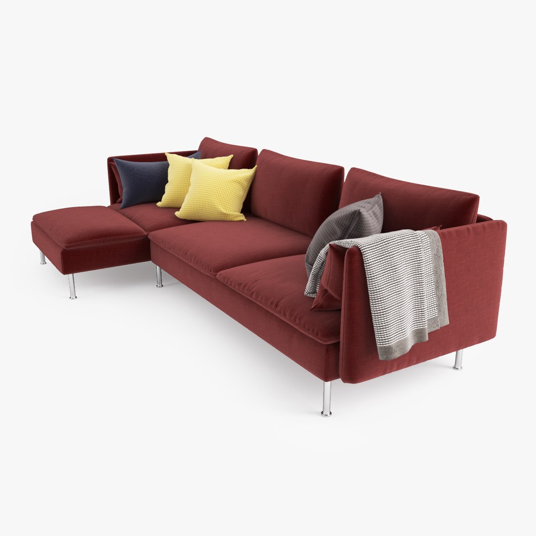 3d Model Ikea Soderhamn Sofa Chaise