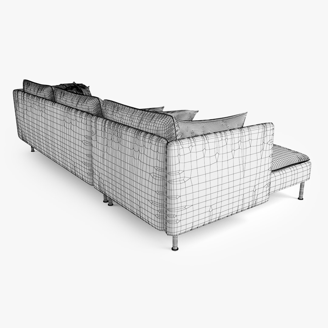 3d Model Ikea Soderhamn Sofa Chaise