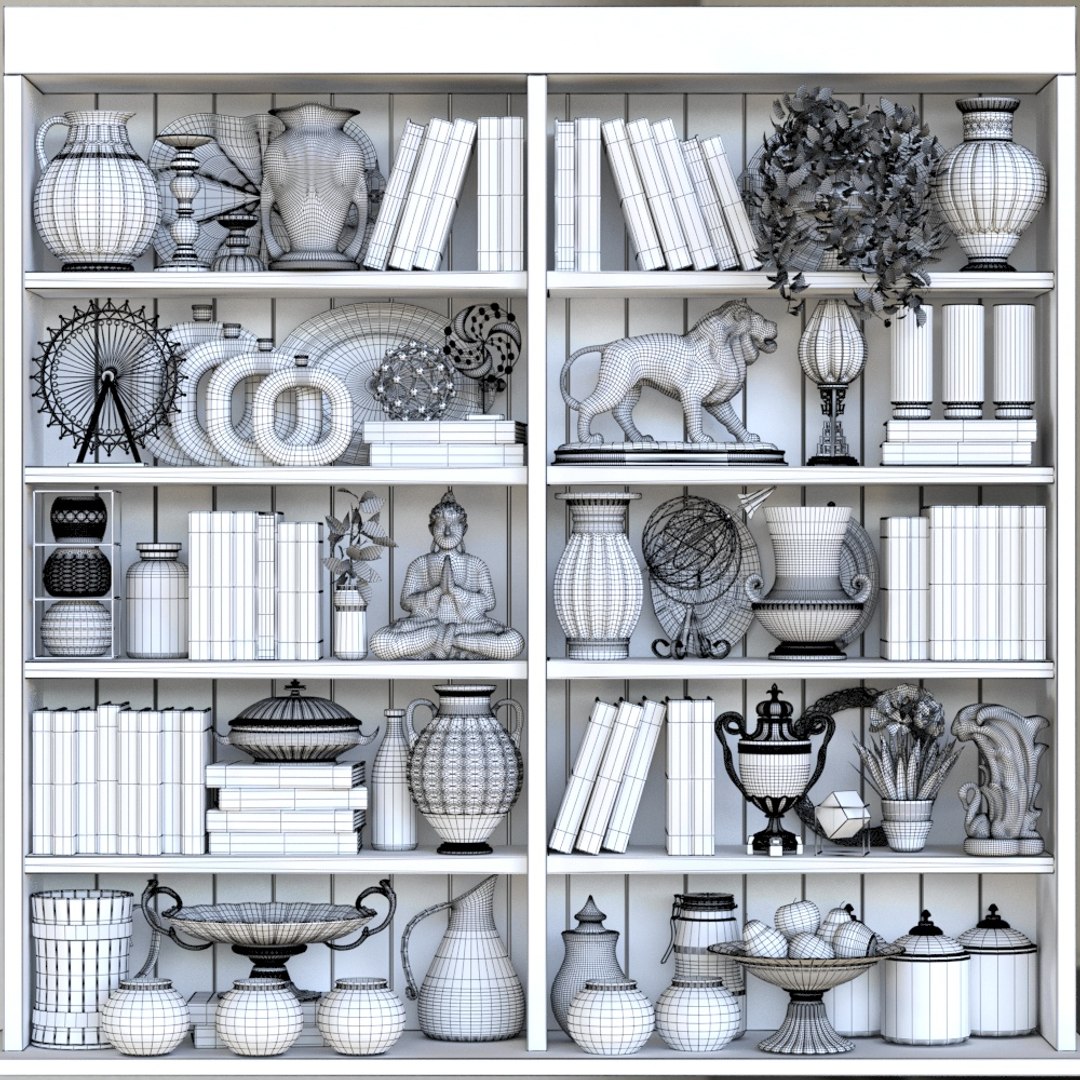 3D decorative shelves model - TurboSquid 1416794