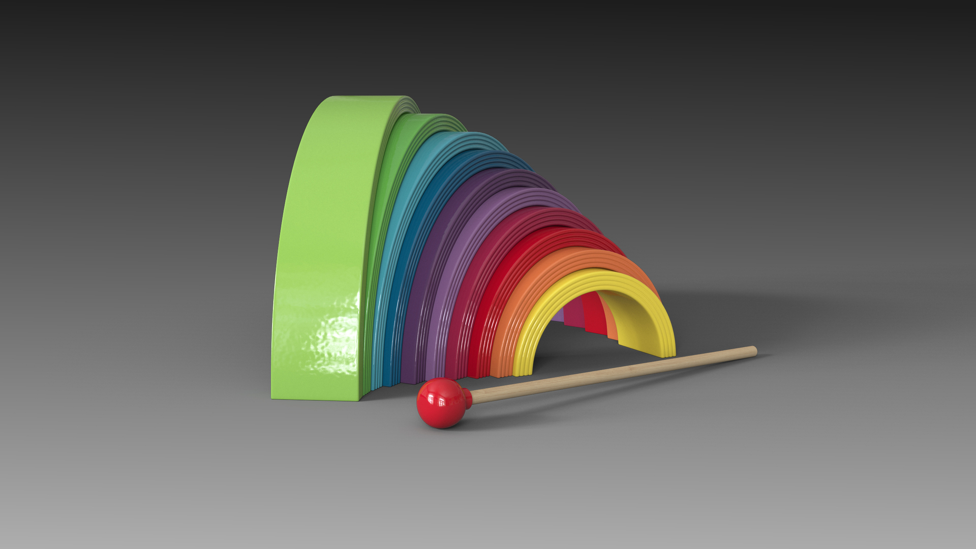 Rainbow Musical Toy 3D - TurboSquid 1878649