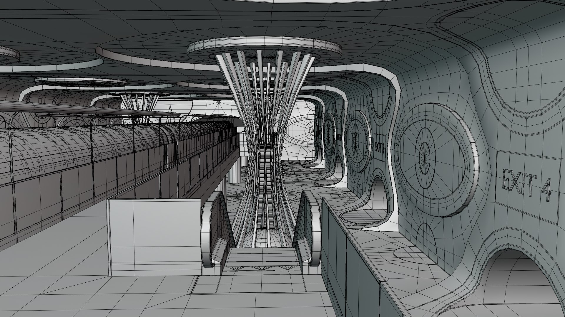 Sci-fi Maglev Station With Train 3D Model - TurboSquid 2104372