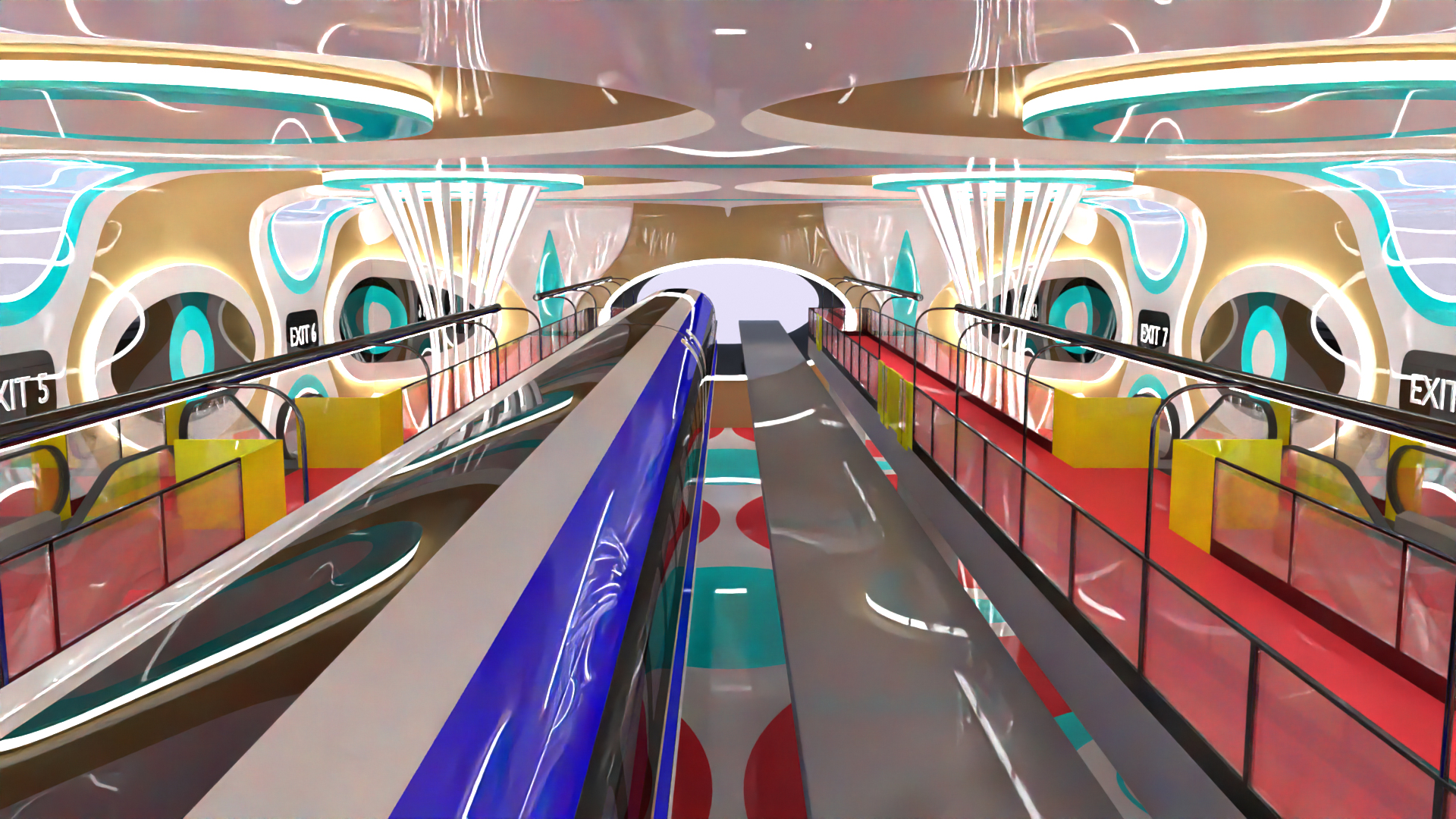 Sci-fi Maglev Station With Train 3D Model - TurboSquid 2104372