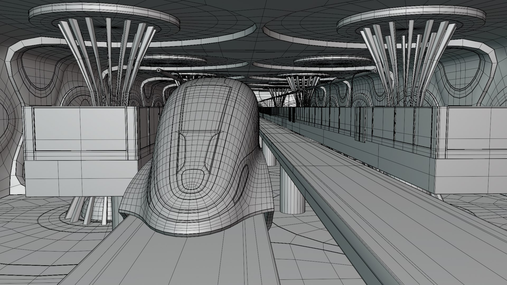 Sci-fi Maglev Station With Train 3D Model - TurboSquid 2104372