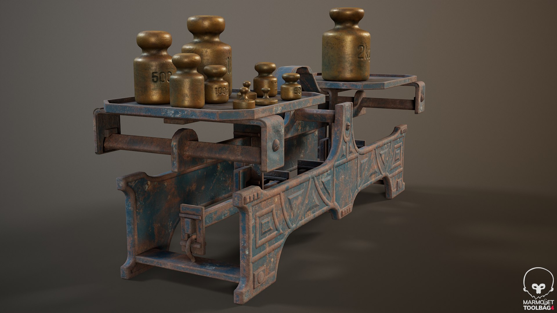 3D Model Rigged Balance Scale And Weights PBR - TurboSquid 2009089