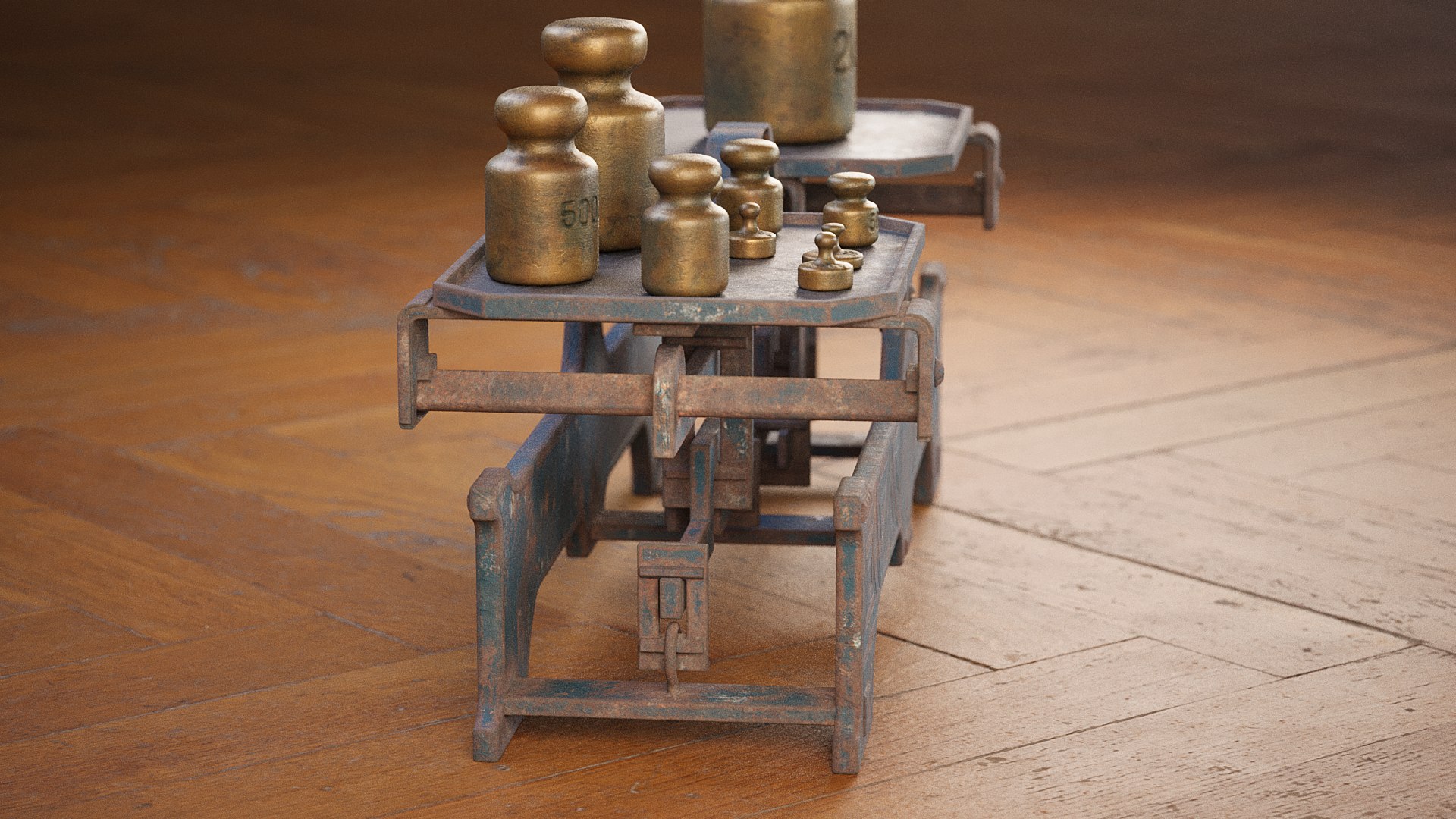 3D Model Rigged Balance Scale And Weights PBR - TurboSquid 2009089