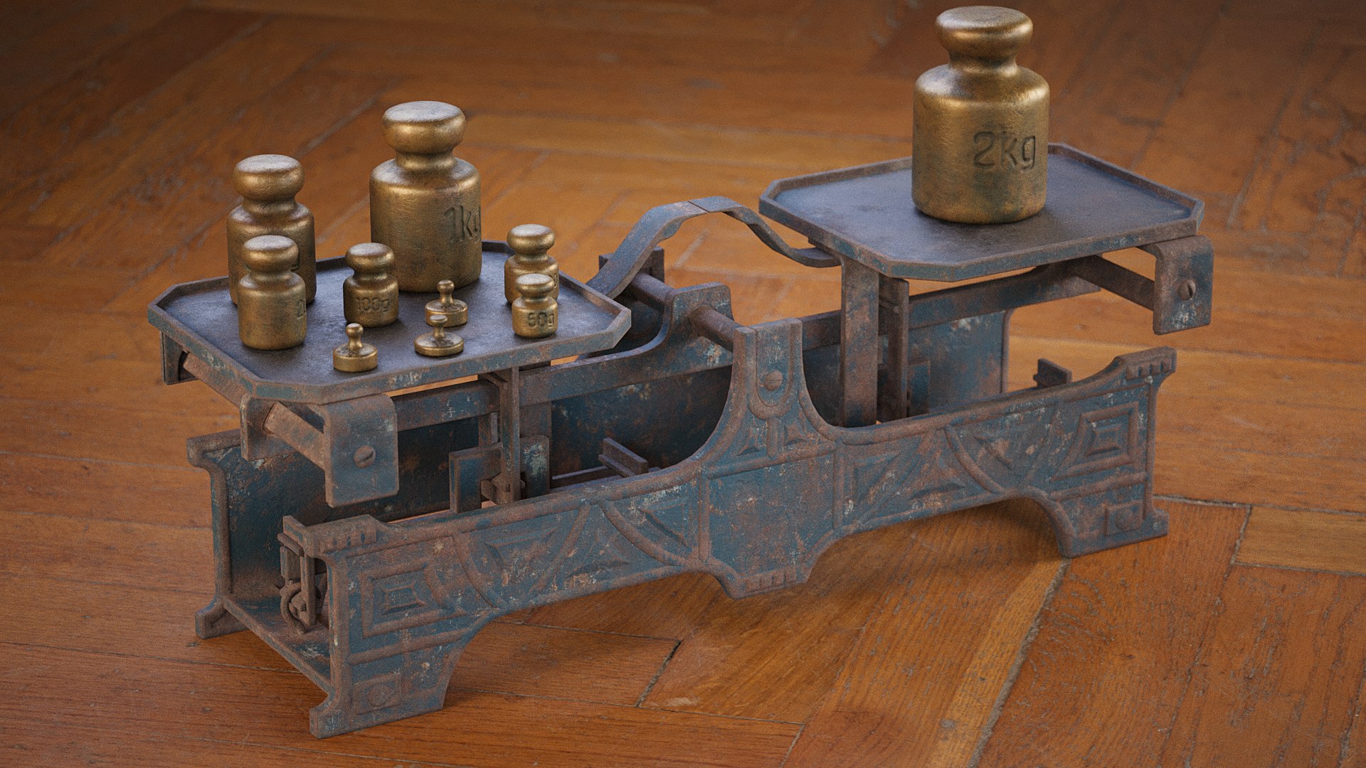 3D Model Rigged Balance Scale And Weights PBR - TurboSquid 2009089