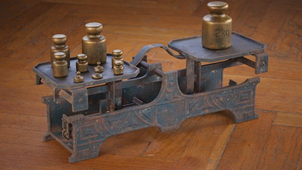 modelo 3d Rigged Balance Scale and Weights PBR - TurboSquid 2009089