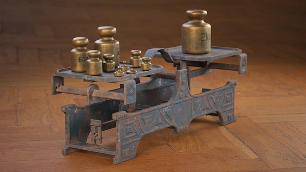 modelo 3d Rigged Balance Scale and Weights PBR - TurboSquid 2009089