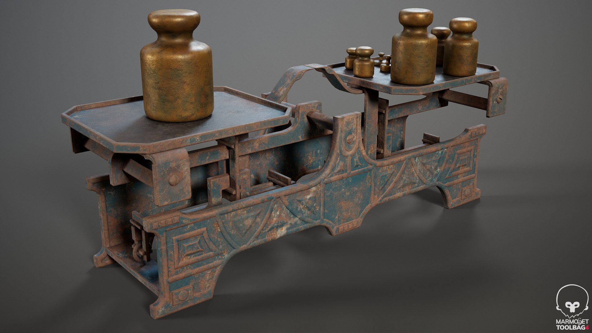 3D model Rigged Balance Scale and Weights PBR - TurboSquid 2009089