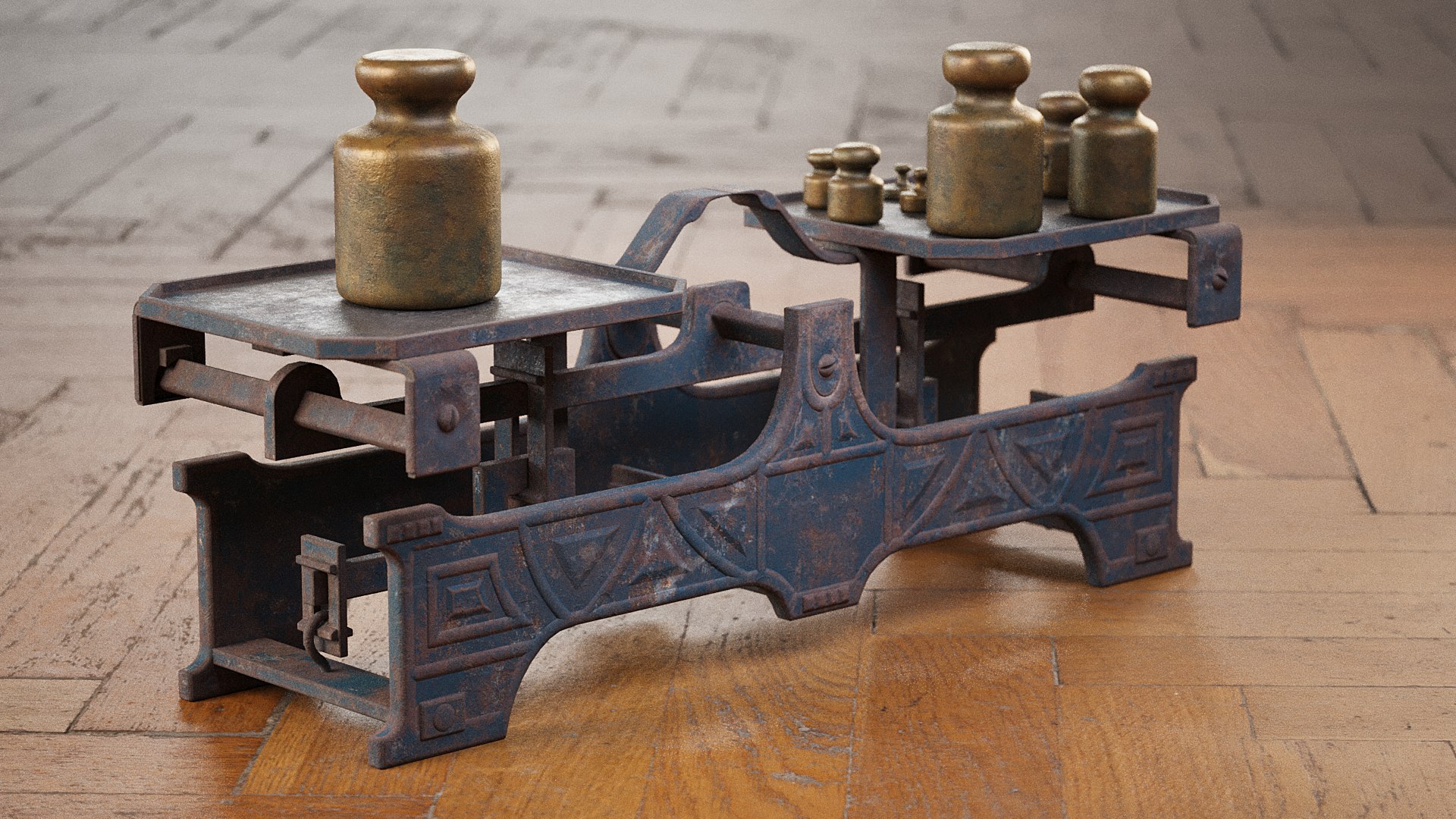 3D Model Rigged Balance Scale And Weights PBR - TurboSquid 2009089