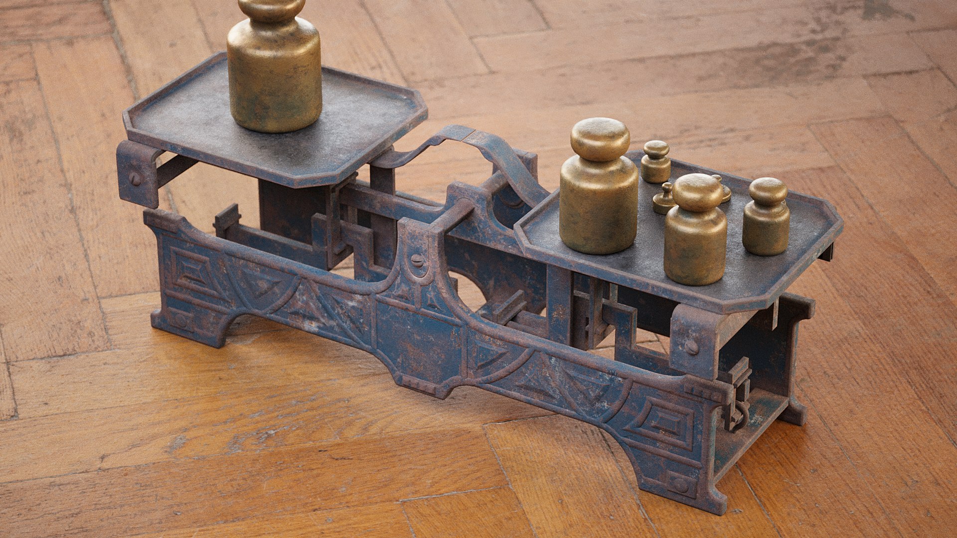 3D Model Rigged Balance Scale And Weights PBR - TurboSquid 2009089