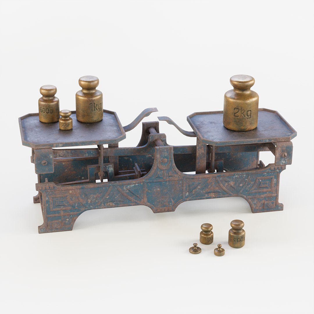 3D model Rigged Balance Scale and Weights PBR - TurboSquid 2009089