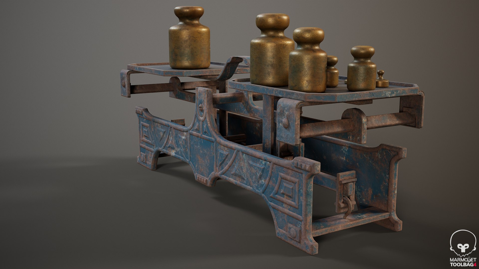 3D Model Rigged Balance Scale And Weights PBR - TurboSquid 2009089