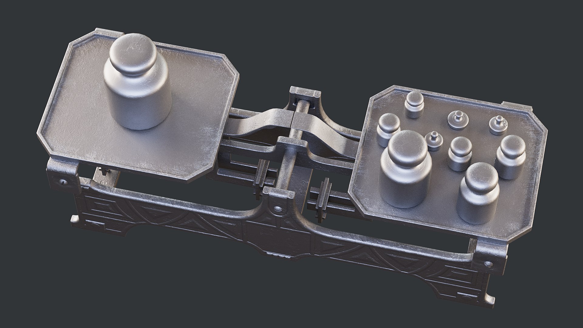 3D Model Rigged Balance Scale And Weights PBR - TurboSquid 2009089