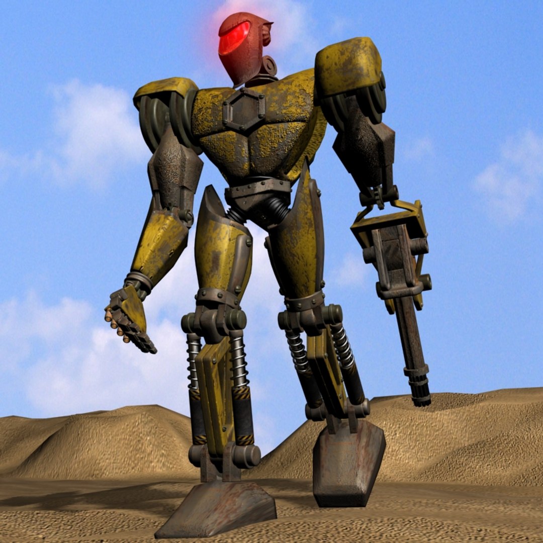 3d model detailled robot rigged
