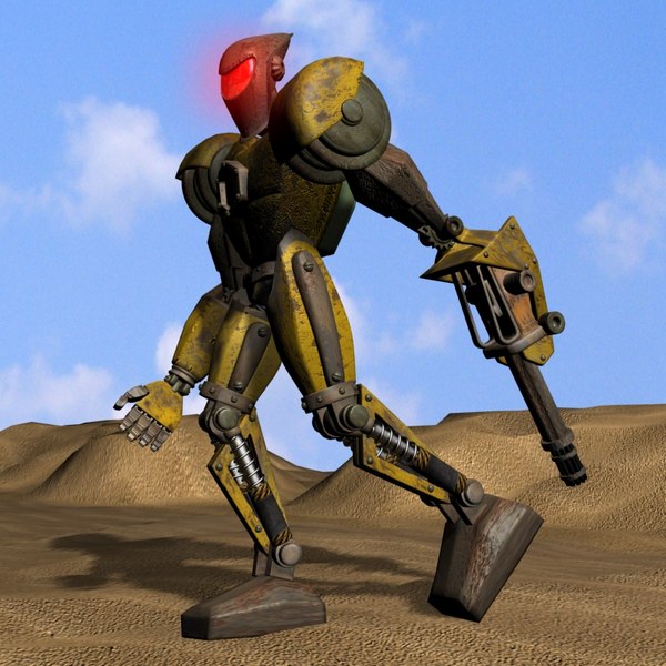 3d model detailled robot rigged