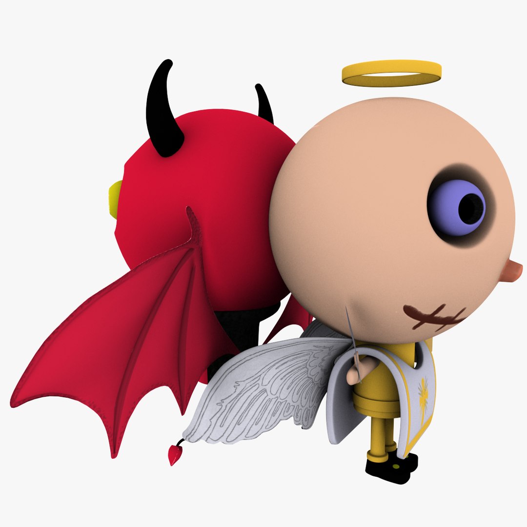 Cute Devil Vs Angel 3d 3ds