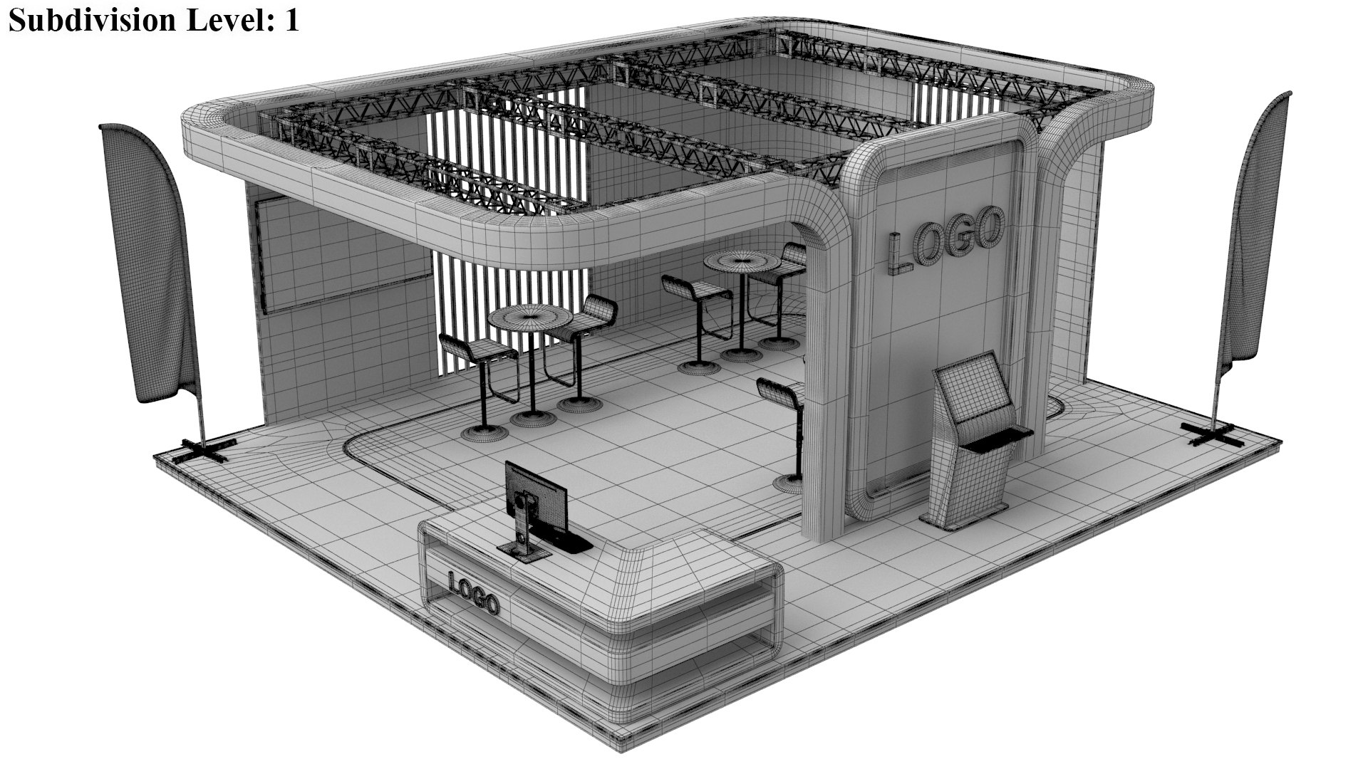 Detailed Exhibition Booth 3D model - TurboSquid 2072605