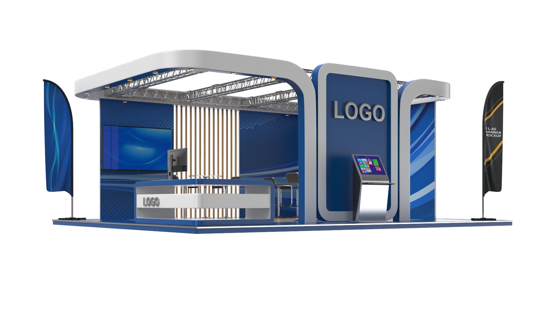 Detailed Exhibition Booth 3D model - TurboSquid 2072605