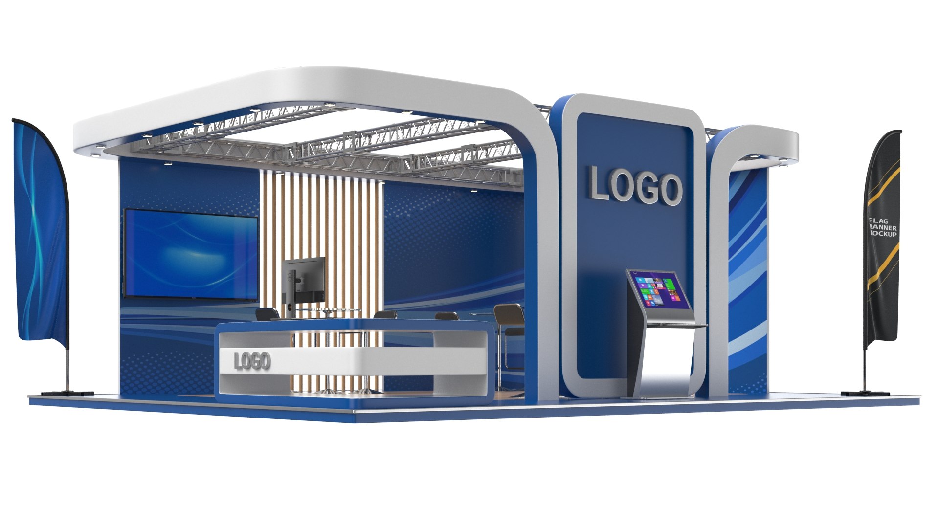 Detailed Exhibition Booth 3D Model - TurboSquid 2072605