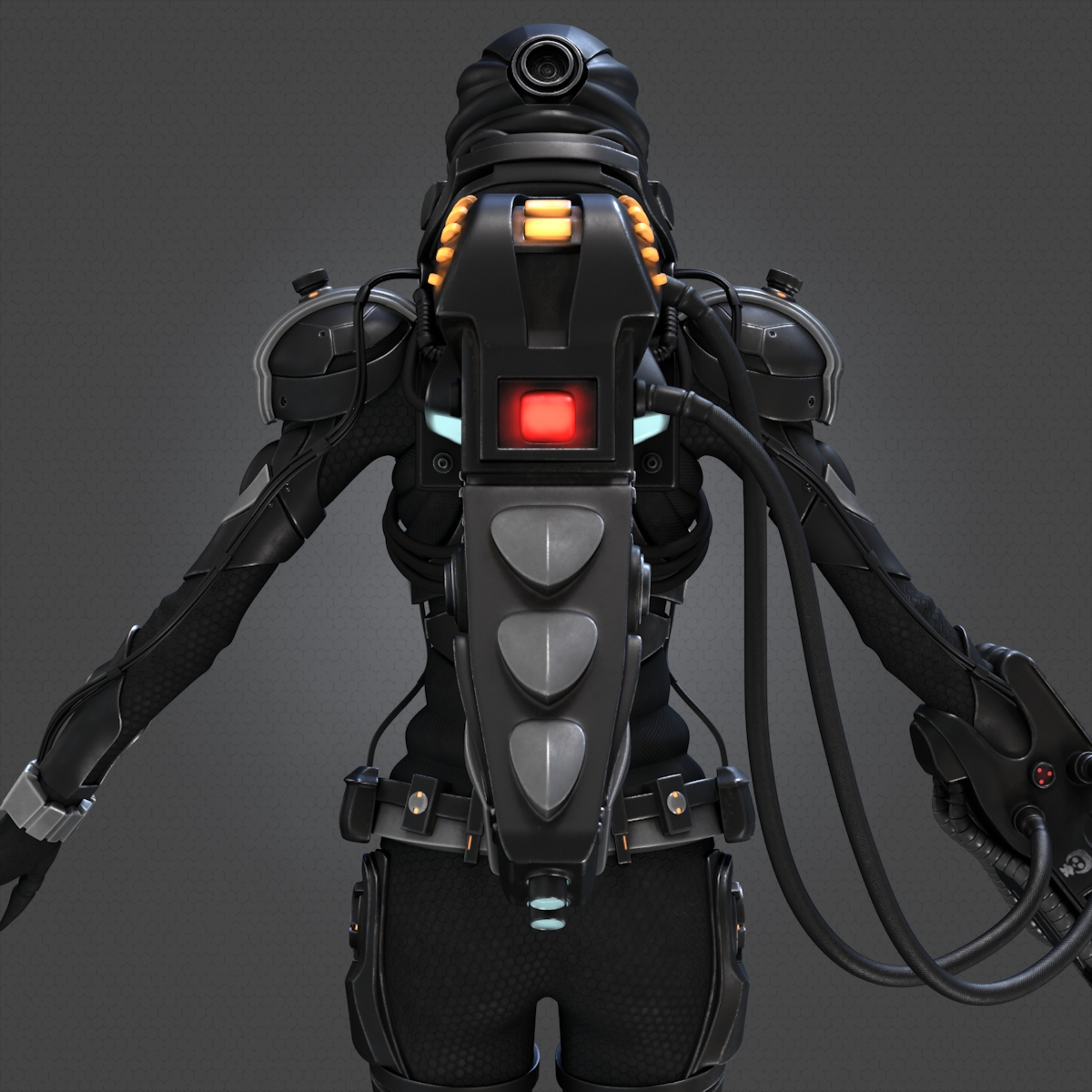 3d model of female cyborg