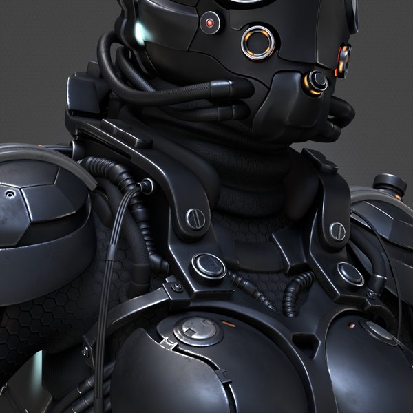 3d model of female cyborg
