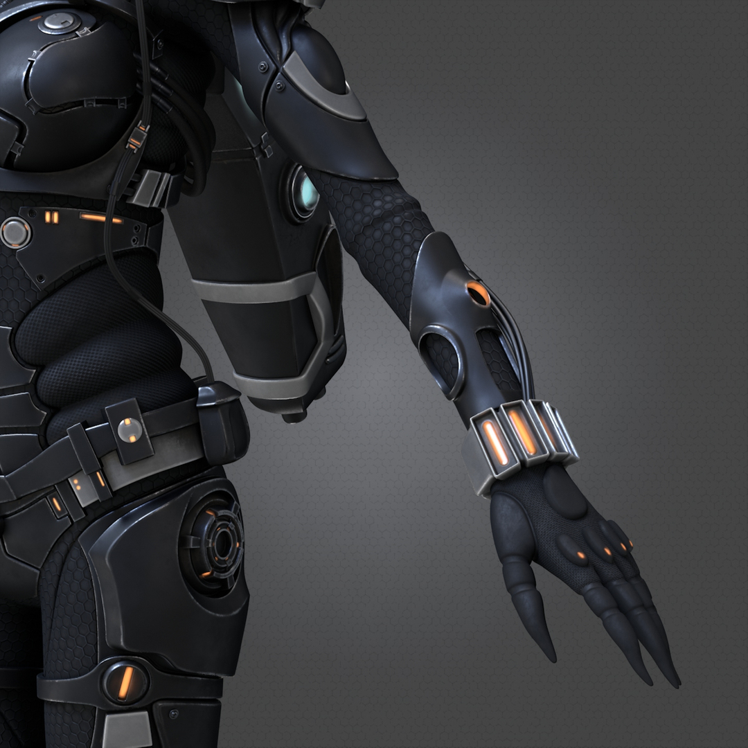 3d model of female cyborg
