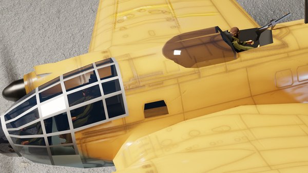 Heinkel He-111 lowpoly WW2 bomber 3D - TurboSquid 1900283