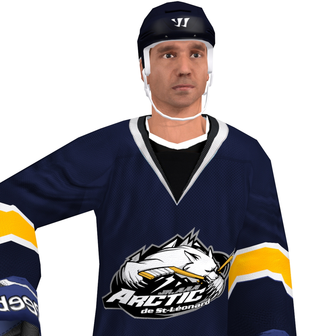 3d model of rigged hockey player