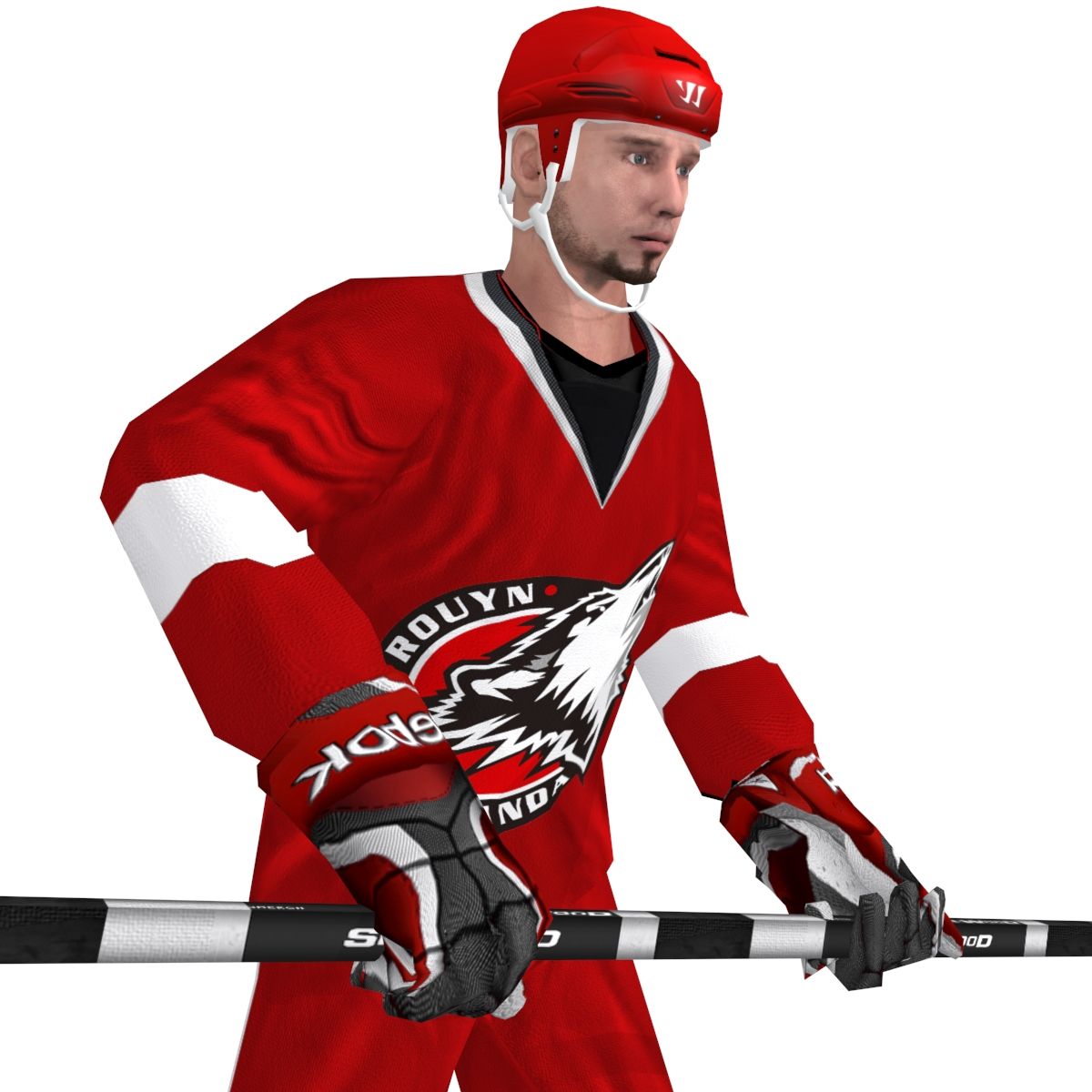 3d model of rigged hockey player