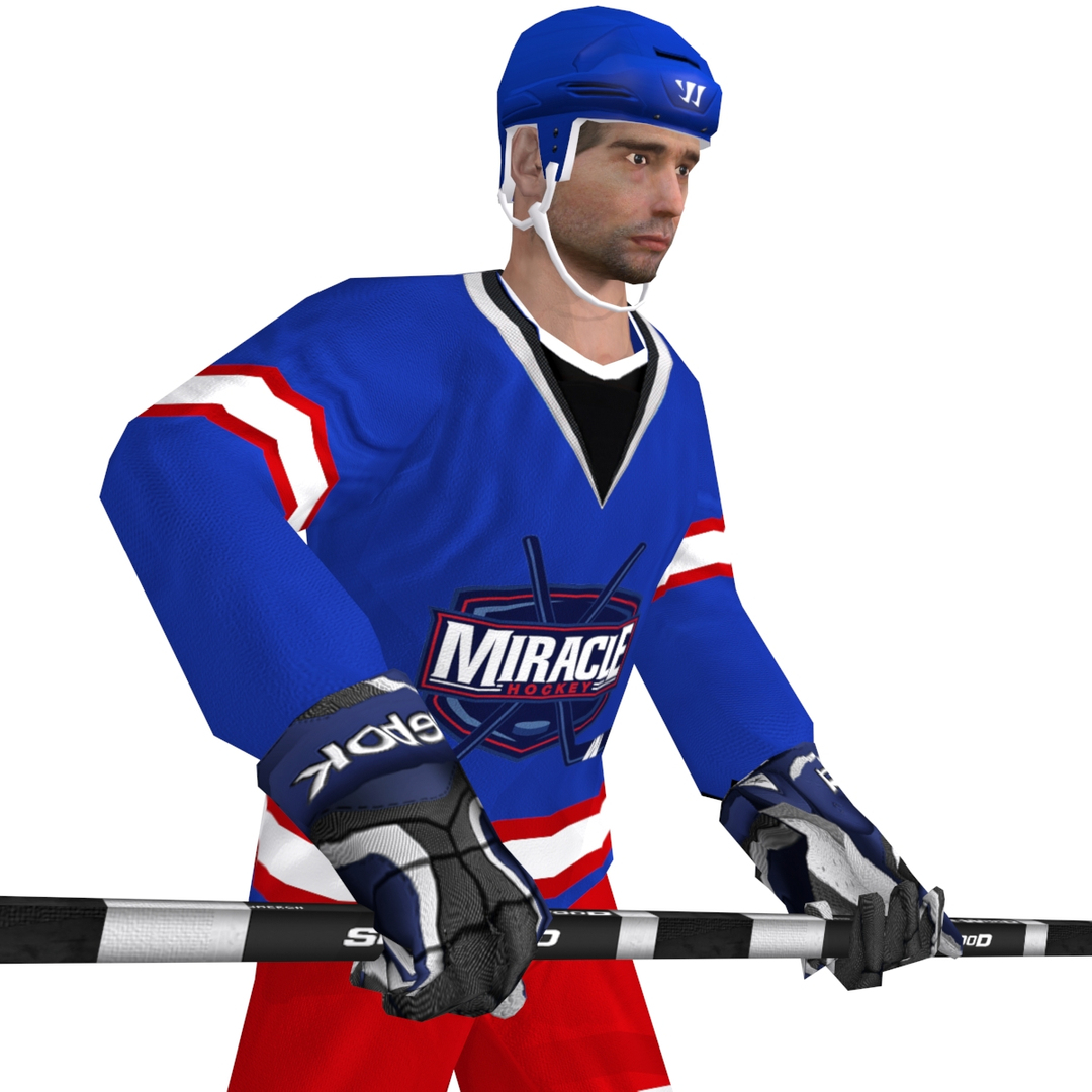 3d model of rigged hockey player