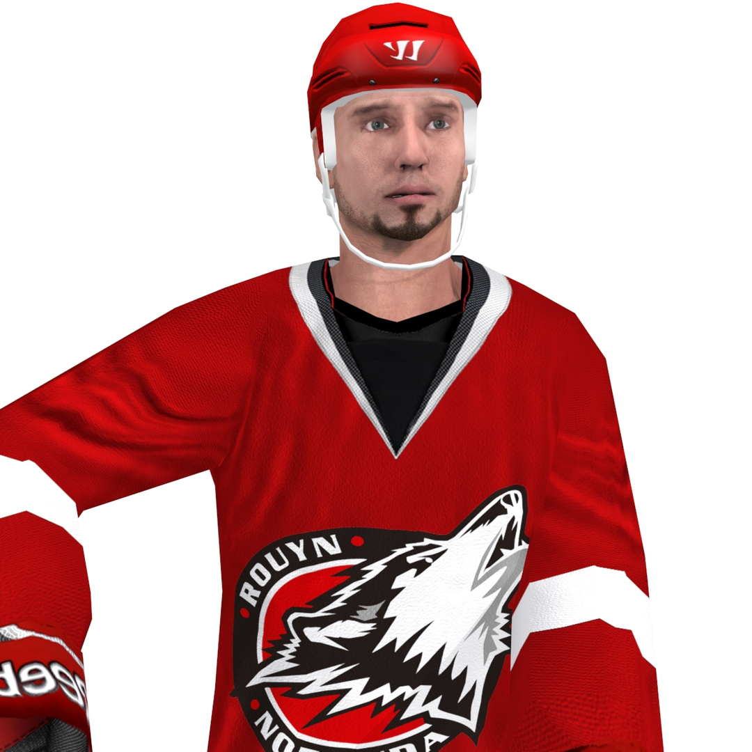 3d model of rigged hockey player