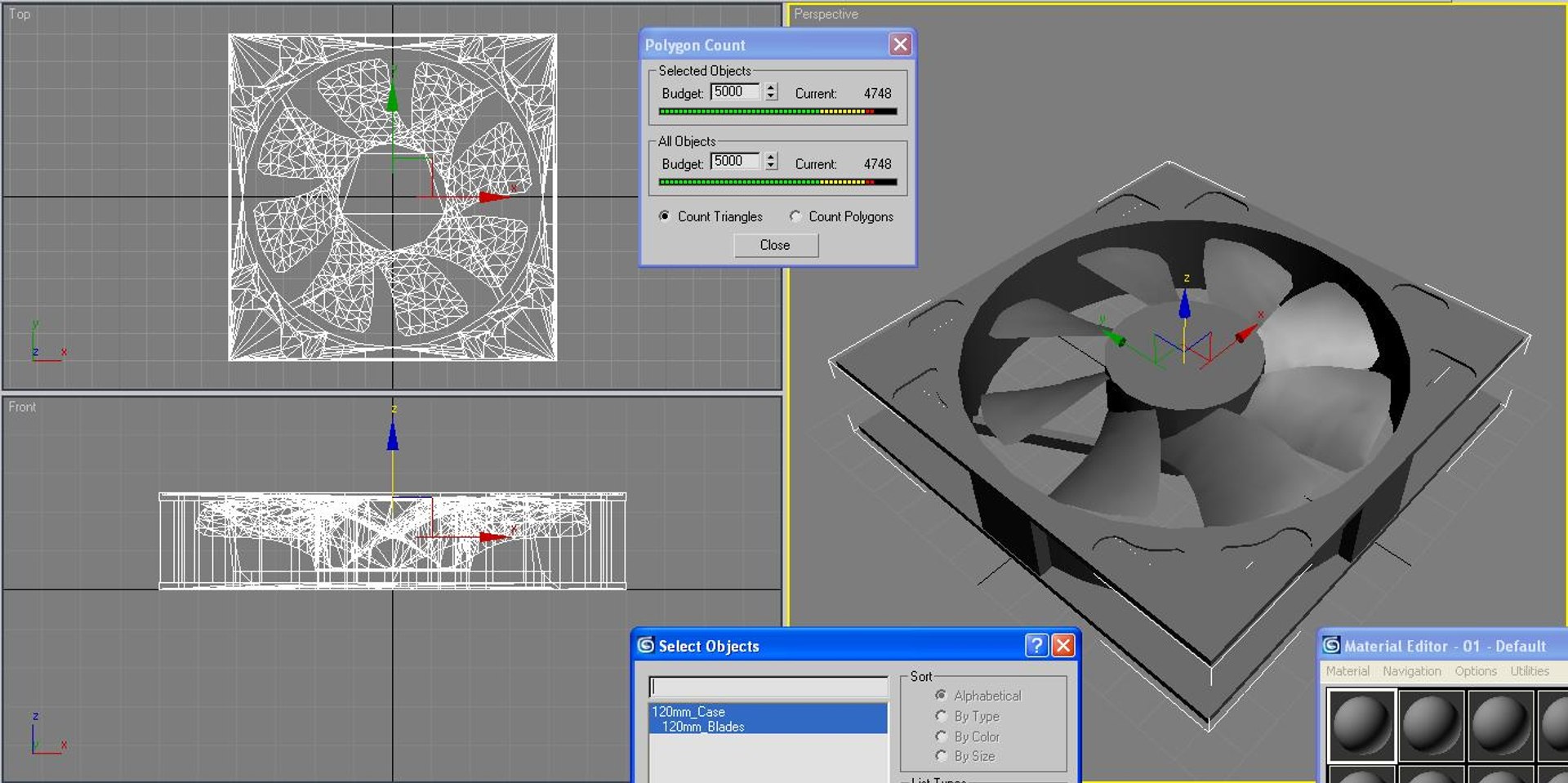 Scaled 120mm Computer Fan Dxf