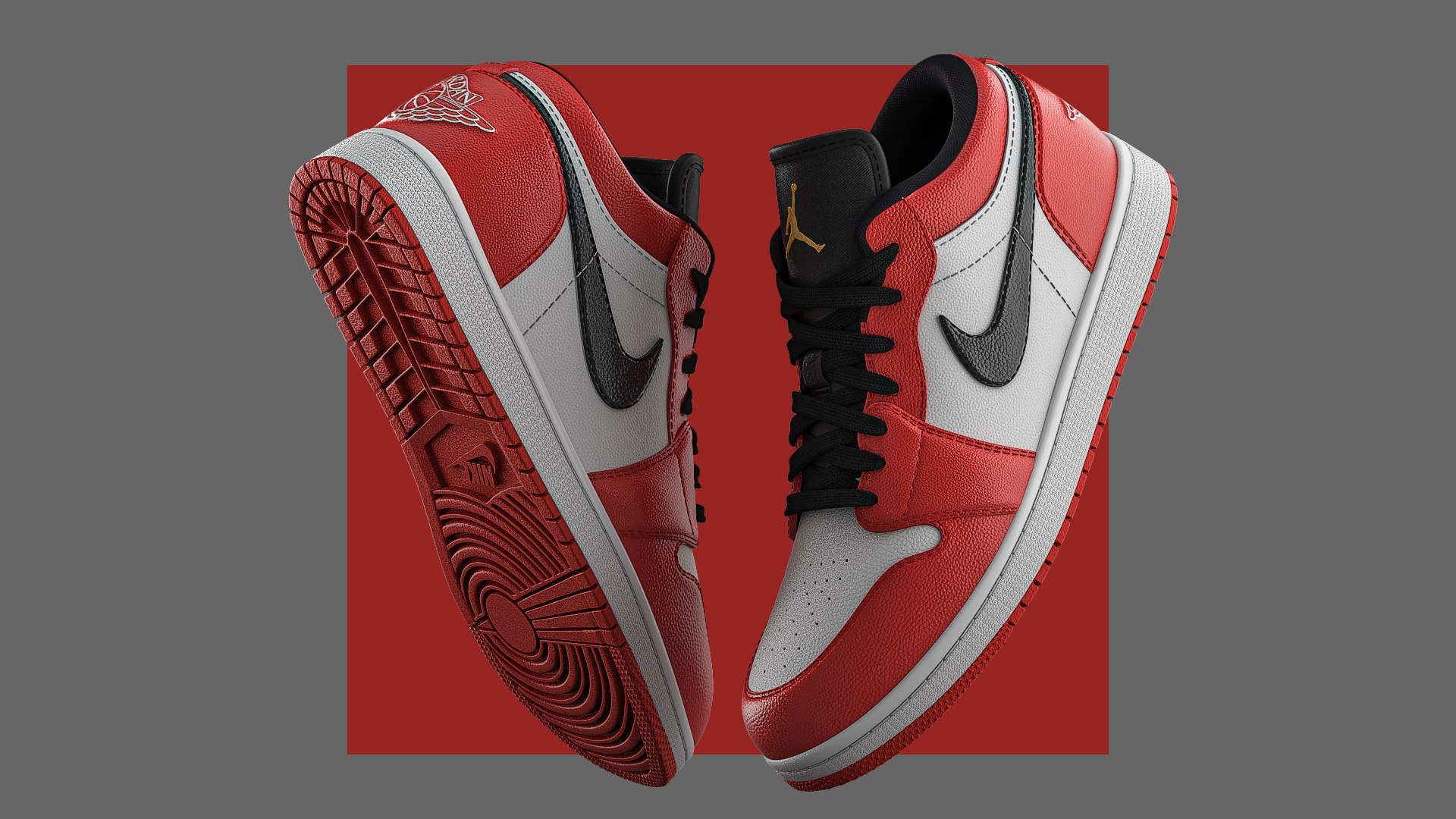 3D Nike Jordan Sneakers Low Red - TurboSquid 1962106