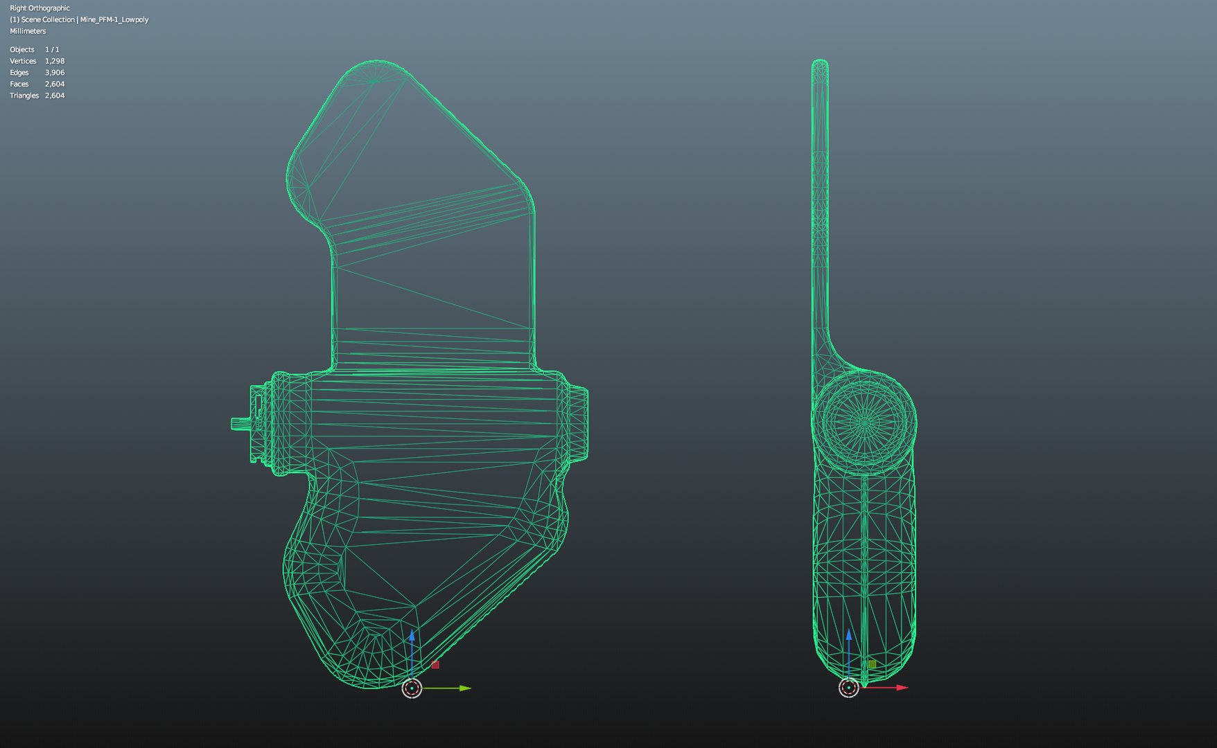 Anti-infantry High-explosive Landmine PFM-1 Low-poly 3D Model ...