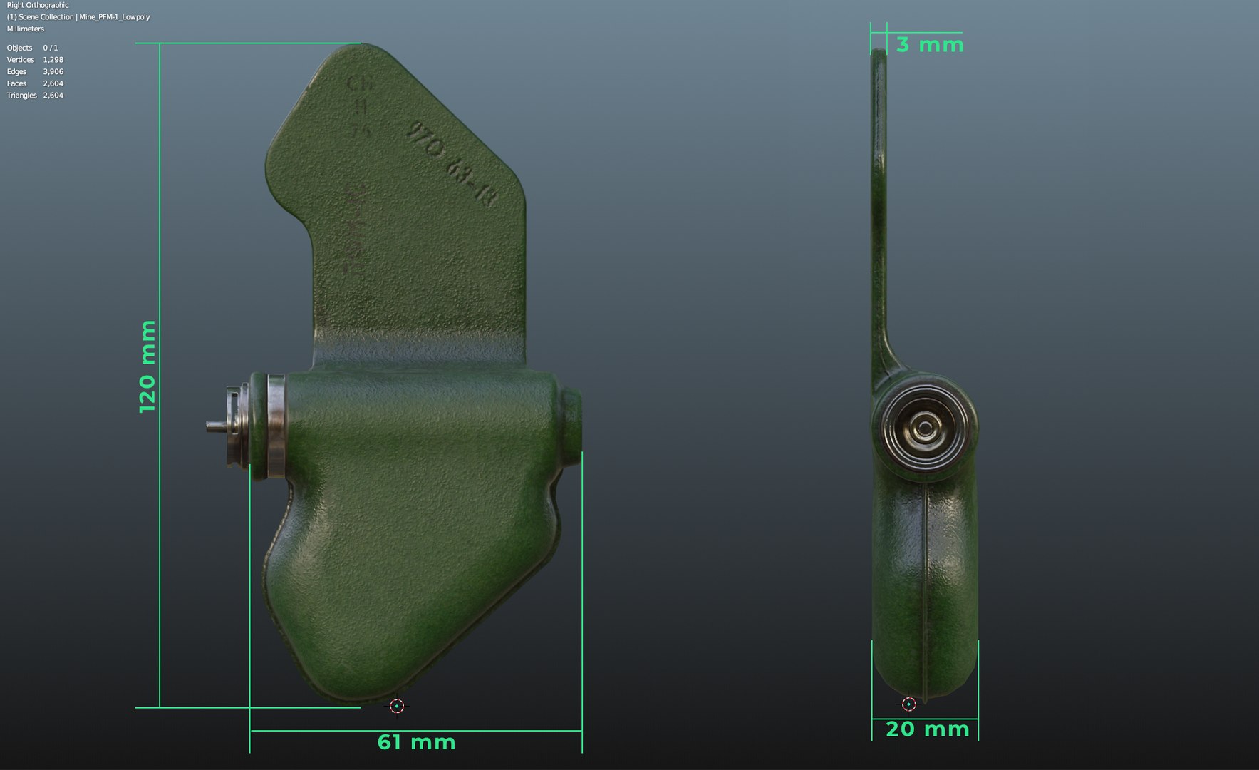 Anti-infantry High-explosive Landmine PFM-1 Low-poly 3D Model - TurboSquid 2231703
